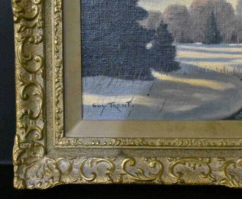 Guy Trent | GUY TRENT OIL ON BOARD 'WINTER LANDSCAPE (20th Century ...