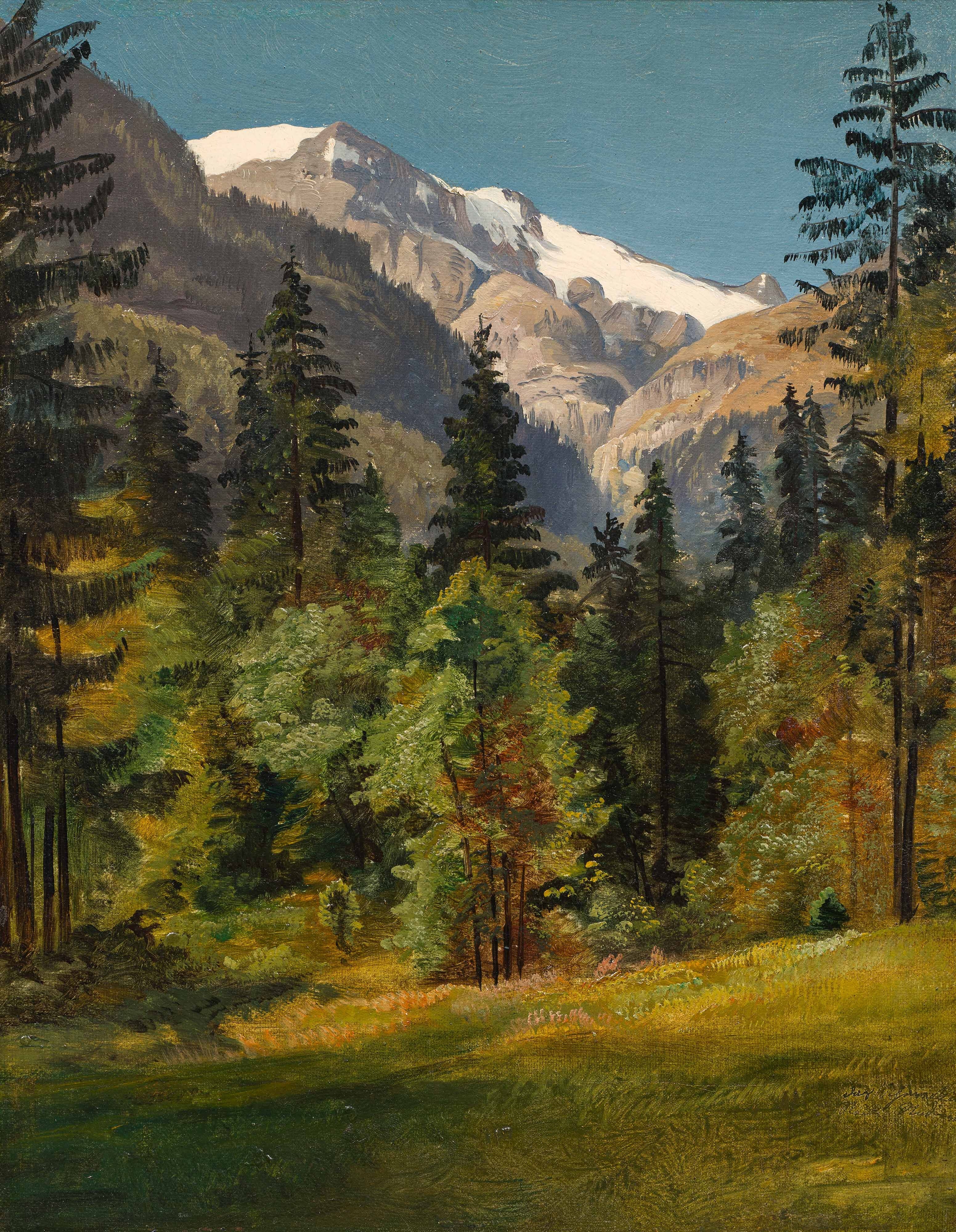 Friedrich Loos | Mountain landscape | MutualArt