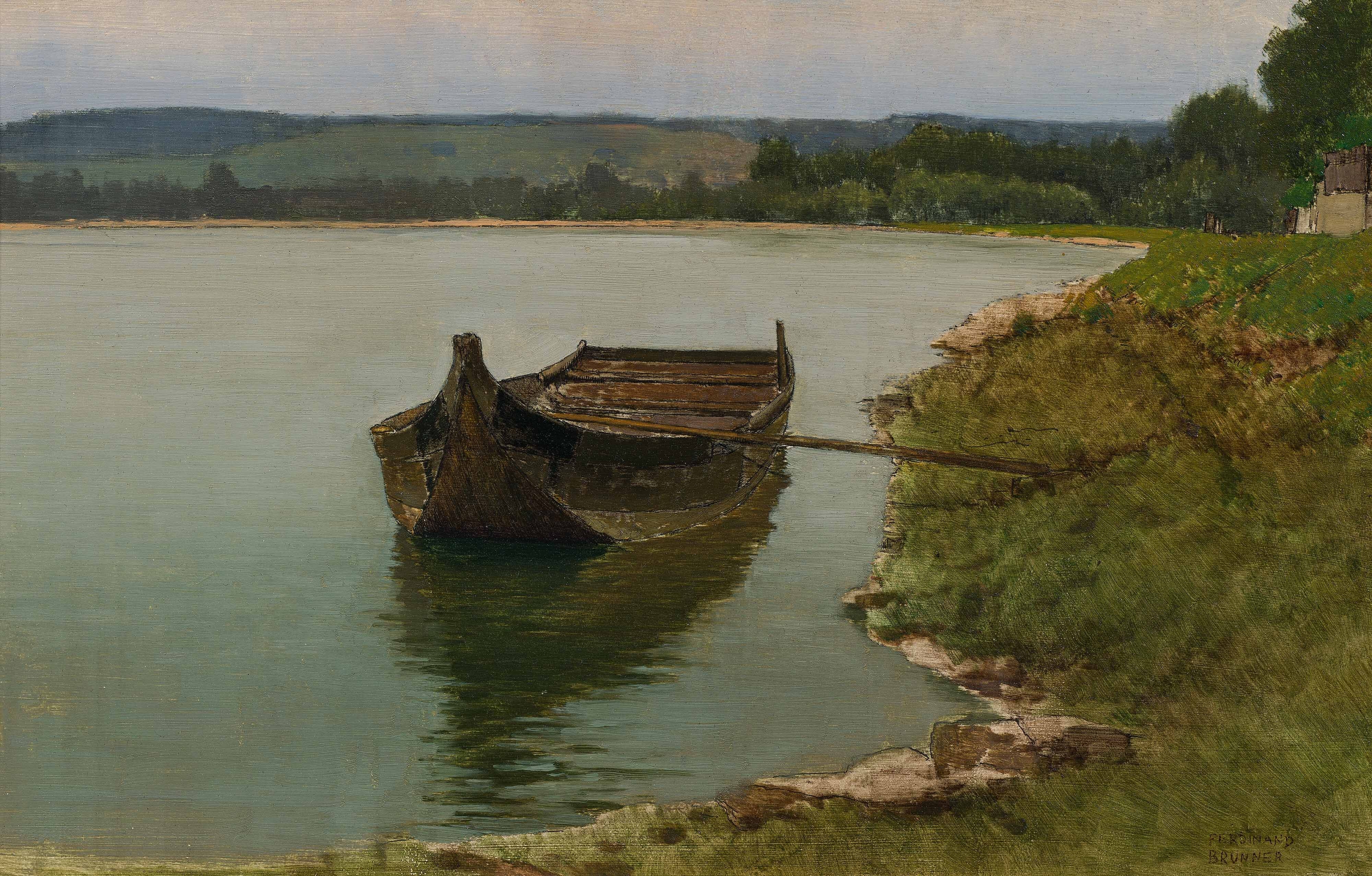 Ferdinand Brunner | Boat in the current | MutualArt
