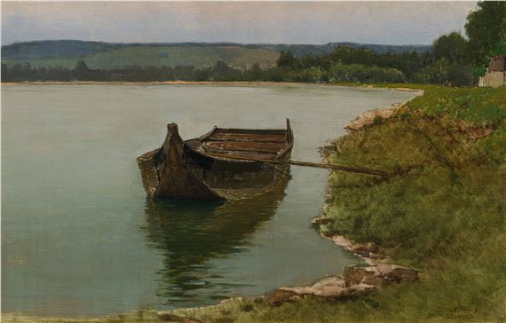 Ferdinand Brunner | Boat in the current | MutualArt
