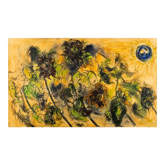 Affandi | Withered Sunflowers (1978) | MutualArt