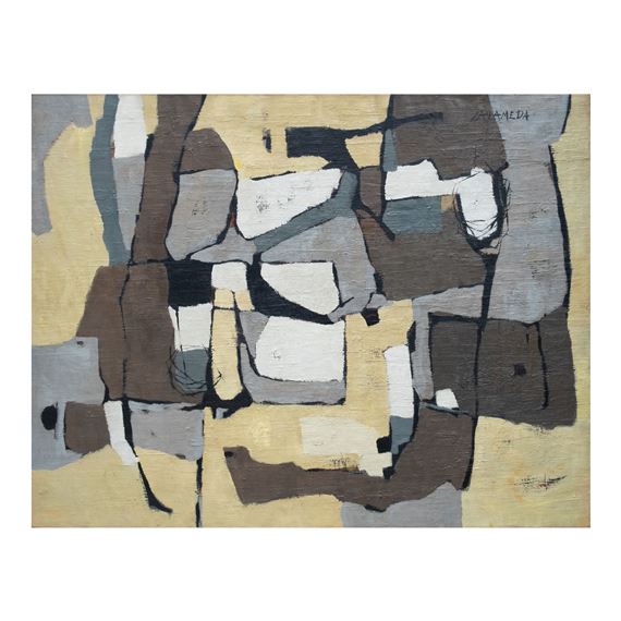 Oscar Zalameda | Grey, White and Yellow Abstraction (Circa 1960 ...