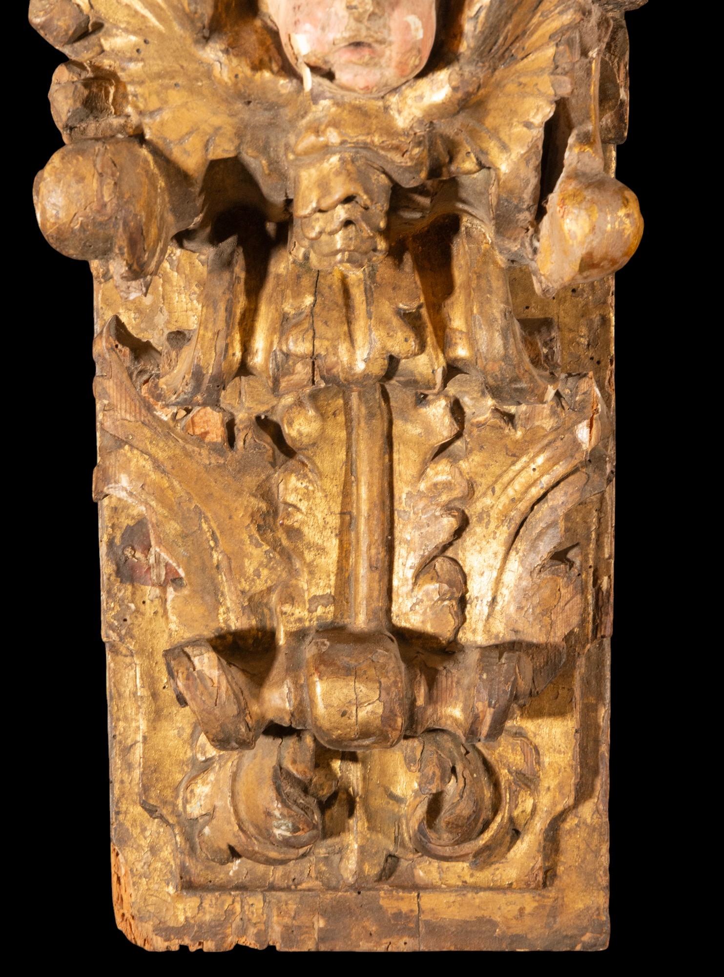 Spanish School, 17th Century | Escuela Española del siglo XVII - Mensula de madera con angelito ...