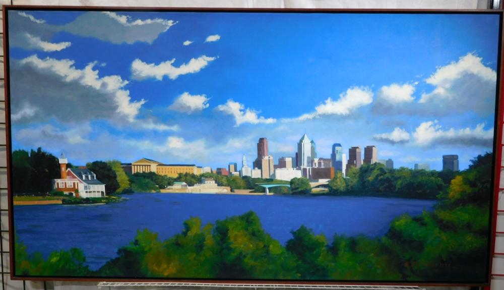 Joseph Sweeney | Oil on Canvas Philadelphia Skyline | MutualArt