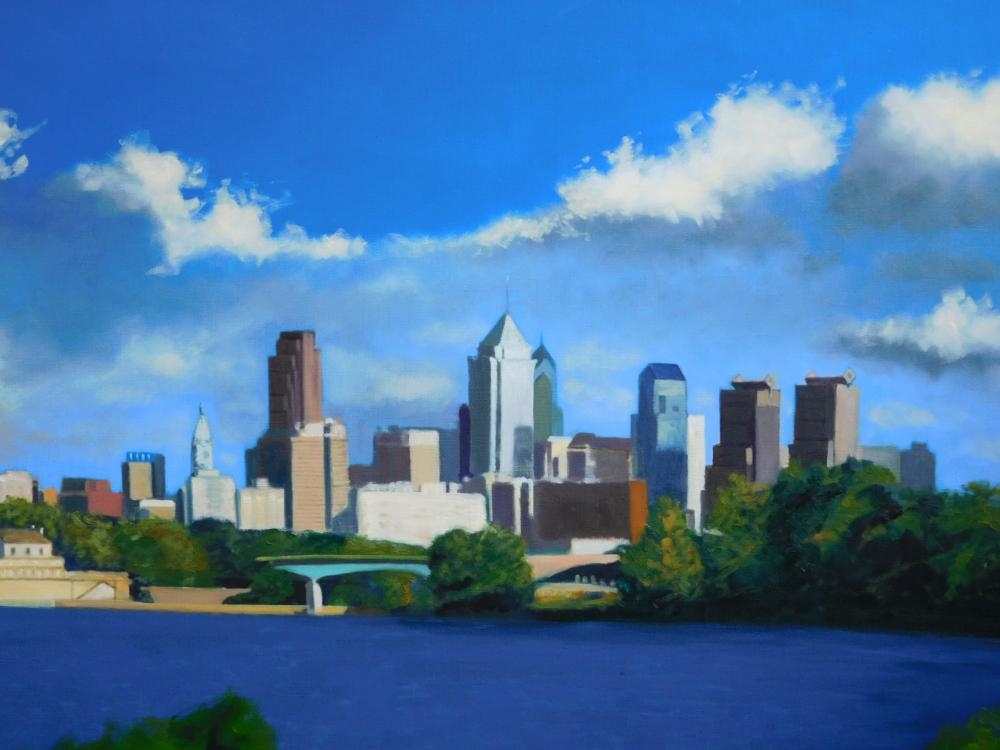 Joseph Sweeney | Oil on Canvas Philadelphia Skyline | MutualArt
