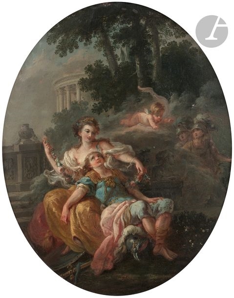 Jean-Baptiste Henri‏ Deshays | Renaud and Armide (Circa 1770) | MutualArt