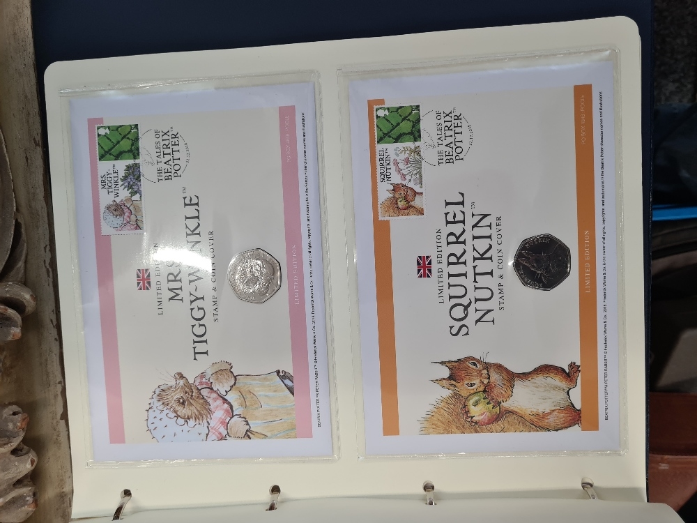 Beatrix Potter | 6 Beatrix Potter stamp and 50p coin covers, limited ...