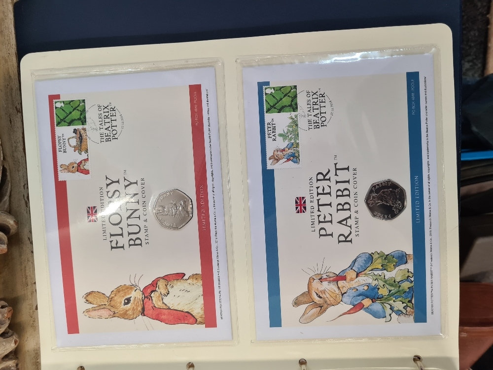 Beatrix Potter | 6 Beatrix Potter stamp and 50p coin covers, limited ...
