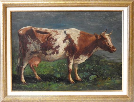 Eugène Louis Boudin | Cow on the cliff | MutualArt