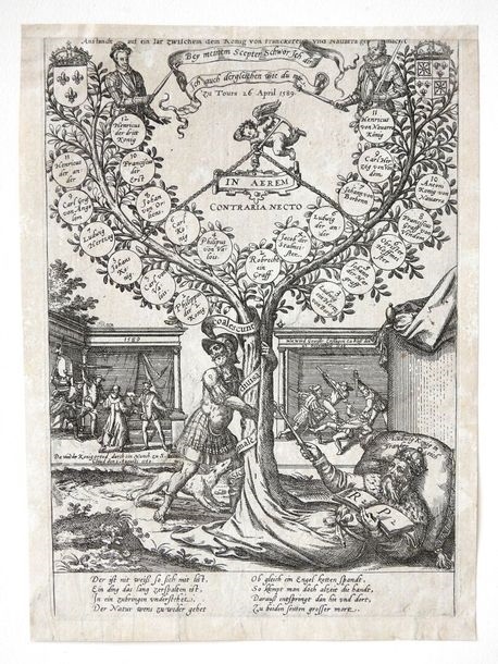 Franz Hogenberg | Family tree of the kinsmen Henry III and Henry IV ...