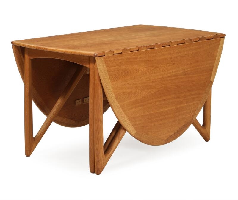 Niels Koefoed | Elliptical gate-leg dining table of oak with top and ...