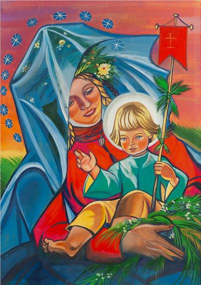 Zofia Stryjeńska | Mary with the Child | MutualArt