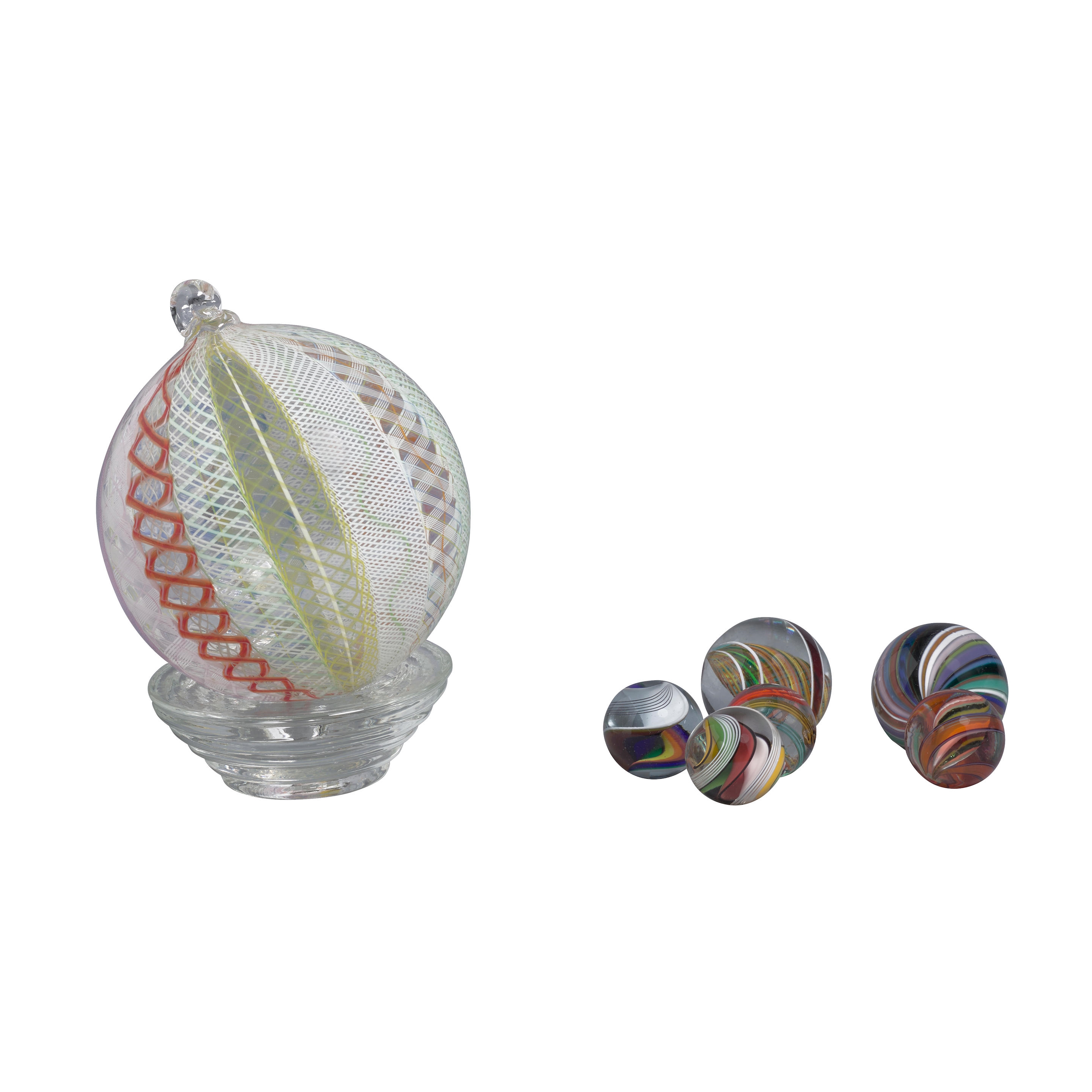 Richard Marquis | Hanging Ornament and Six Marbles (1986) | MutualArt