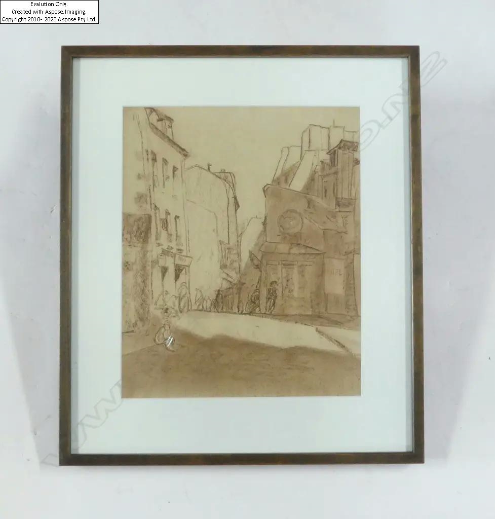 John Weeks | JOHN WEEKS NORTH AFRICAN VILLAGE CONTE AND WASH 335mm X ...