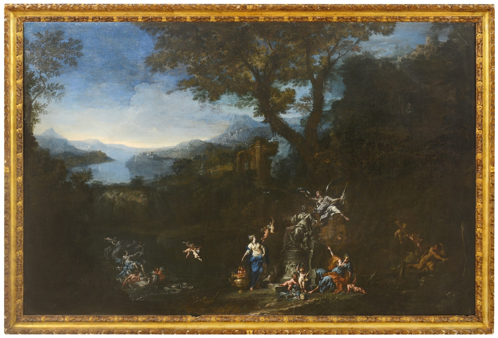 Nunzio Ferrajoli | Landscape with scene of sacrifice to Pomona in the ...