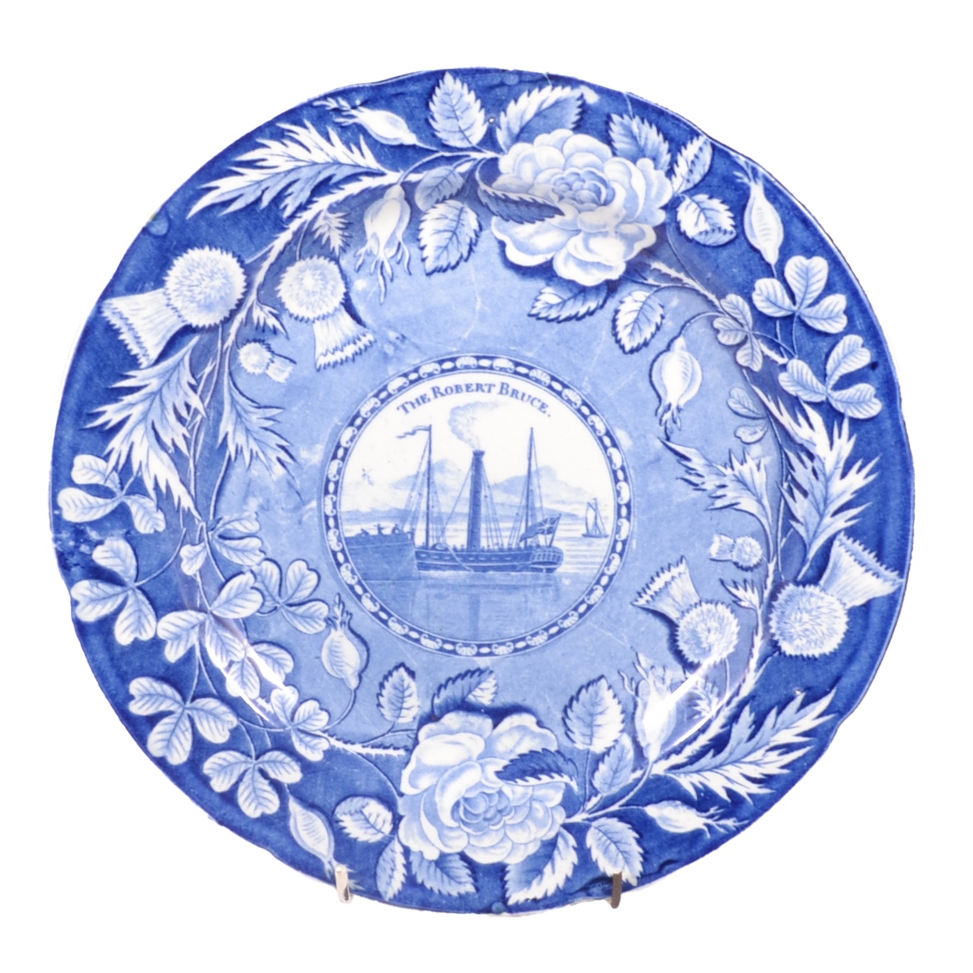 Robert Bruce | Caledonia pottery blue and white plate printed with The ...
