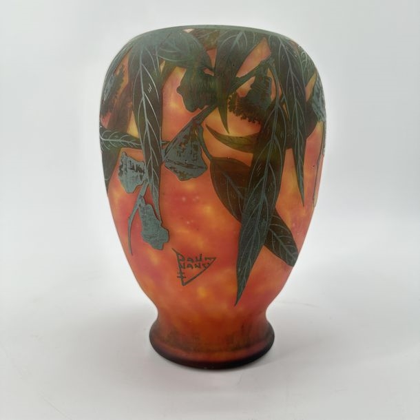 Antonin Daum | Acid-etched multi-layered glass vase decorated with ...