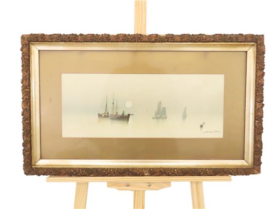 Garman Morris | Sailboats in the moonlight | MutualArt