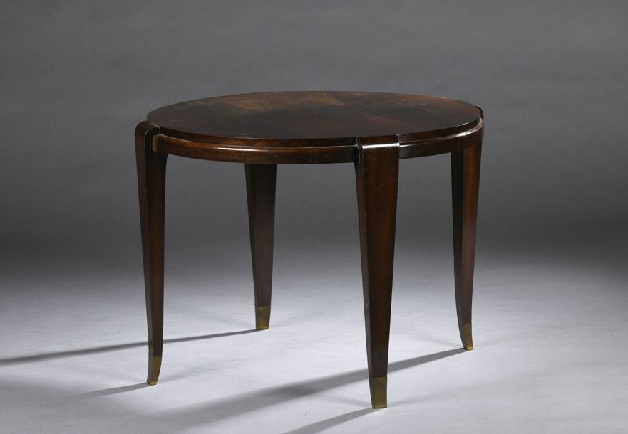 Eric Bagge | Mahogany veneered middle table with circular top in ...