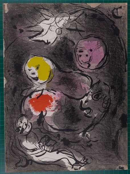 Marc Chagall | The Prophet Daniel with the lions (1956) | MutualArt