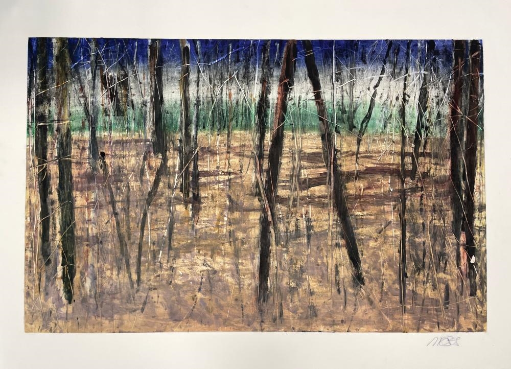 Forrest Moses | 5PC FORREST MOSES WOODED LANDSCAPE MONOTYPES | MutualArt
