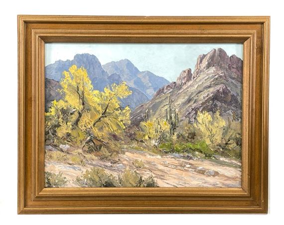 Bill Freeman | ATTRIBUTED TO BILL FREEMAN DESERT LANDSCAPE OIL ON ...