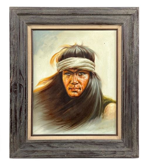 Greg Perillo | GREGORY PERILLO NATIVE AMERICAN PORTRAIT OIL ON CANVAS ...