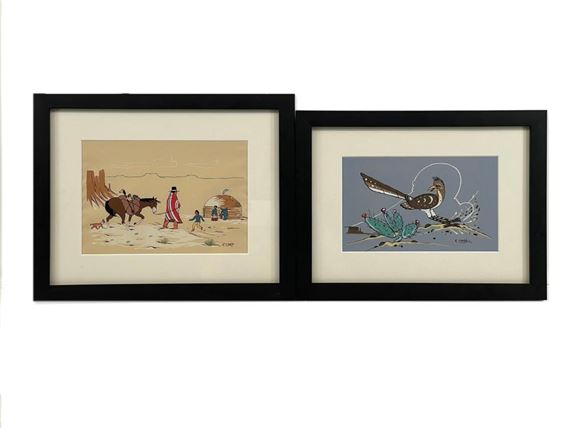 Robert Chee | 2PC ROBERT CHEE NAVAJO SILKSCREEN | MutualArt