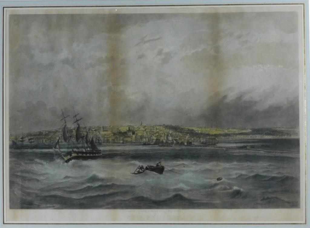 William Wellstood | Colored Engraving Of New Bedford Harbor | MutualArt