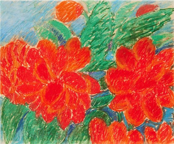 Inge Schiöler | Röda blommor | MutualArt