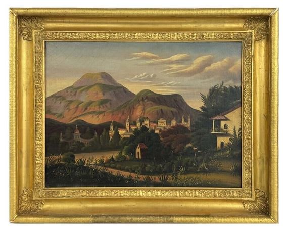 Thomas Chambers | Village in a landscape | MutualArt