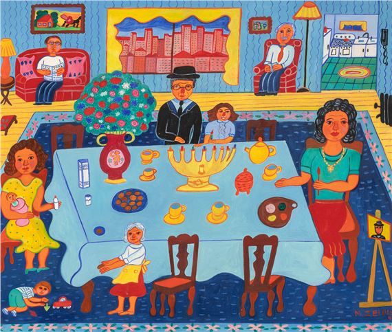 Malcah Zeldis | Hanukkah in New York | MutualArt