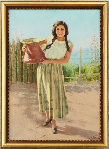 Mario Ridola | Flicka med spann | MutualArt