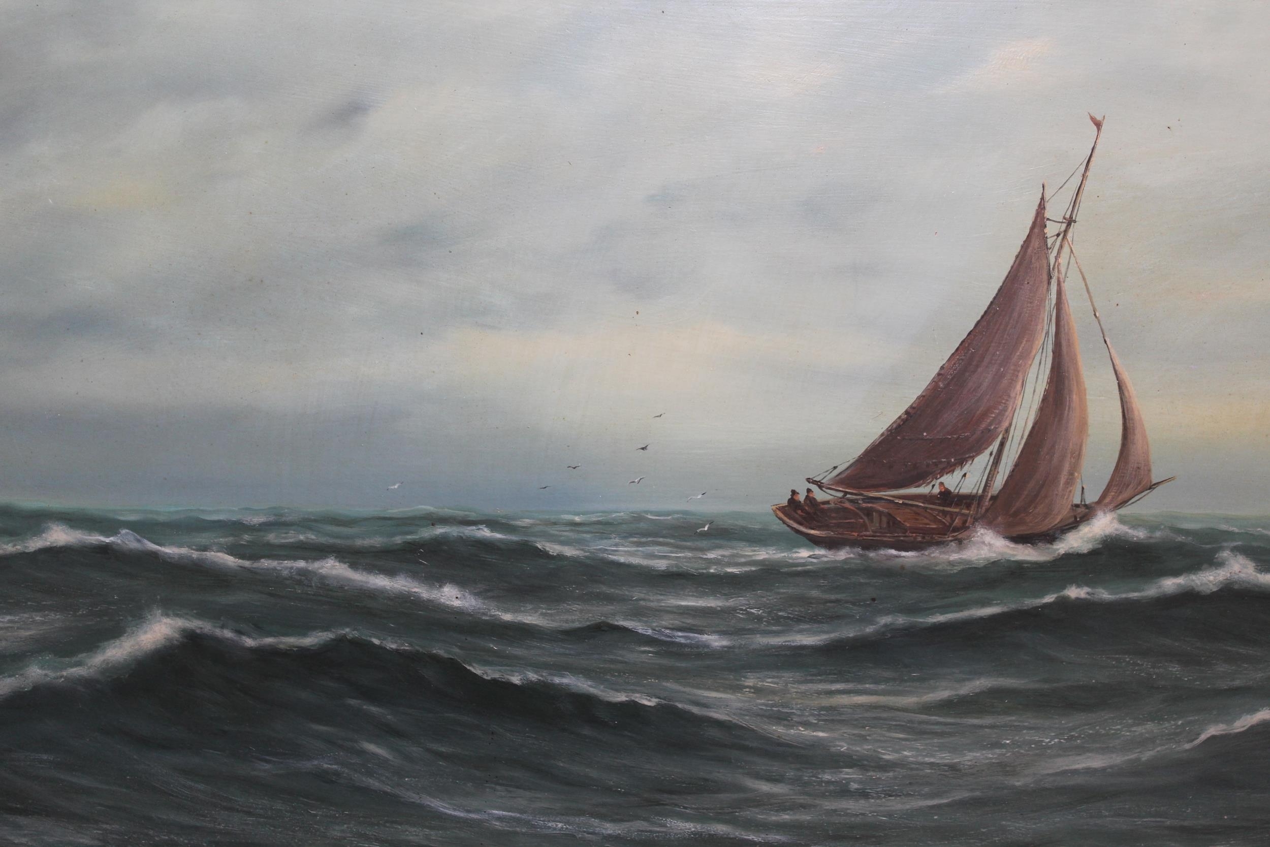 H. Braunston | Single masted ship at sea | MutualArt