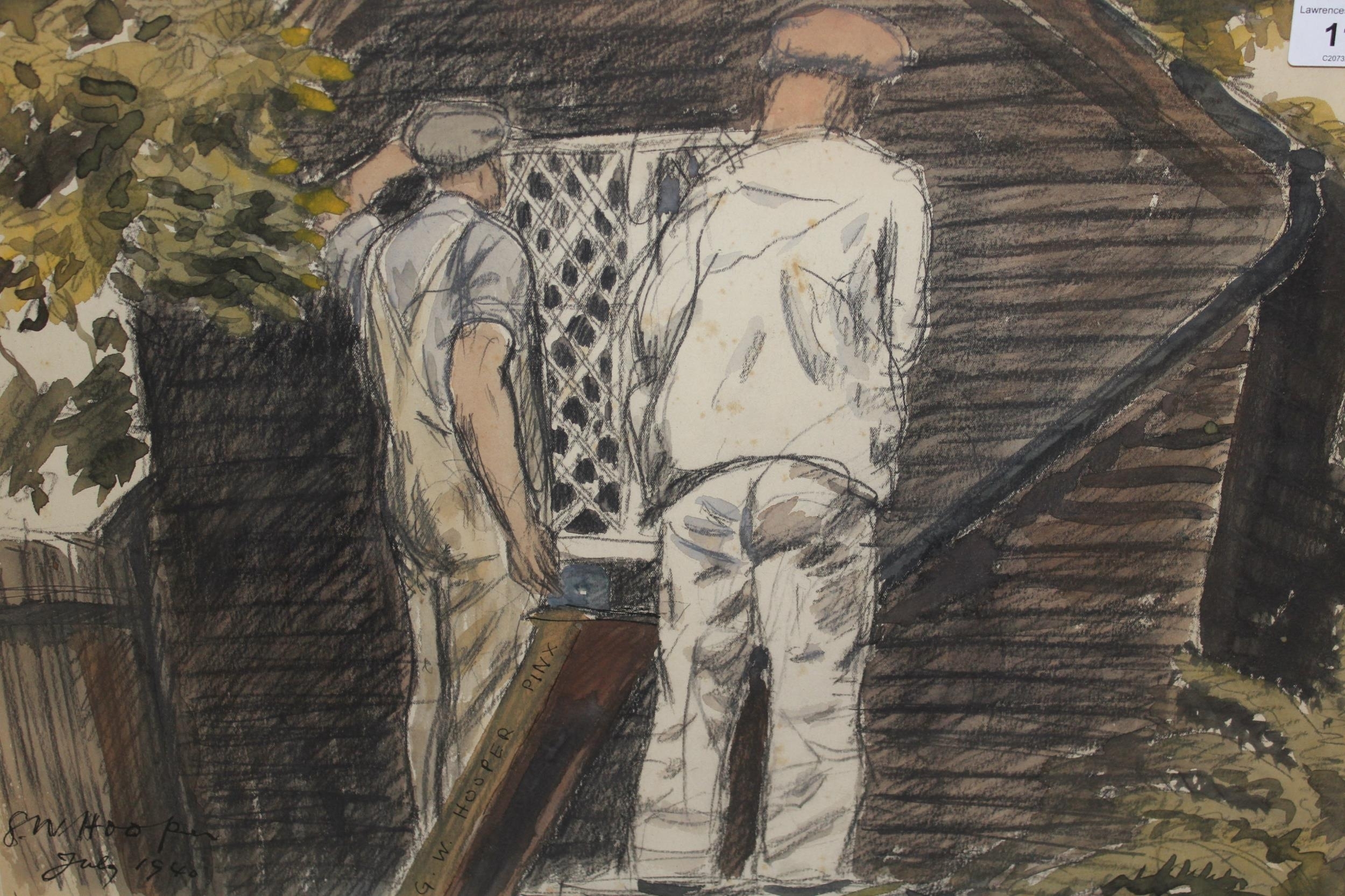 George Hooper | Decorators painting a window (1940) | MutualArt