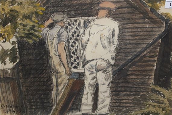 George Hooper | pen and watercolour (1940) | MutualArt