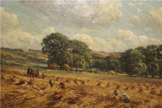 George Leon Little | Figures harvesting (Early 20th Century) | MutualArt
