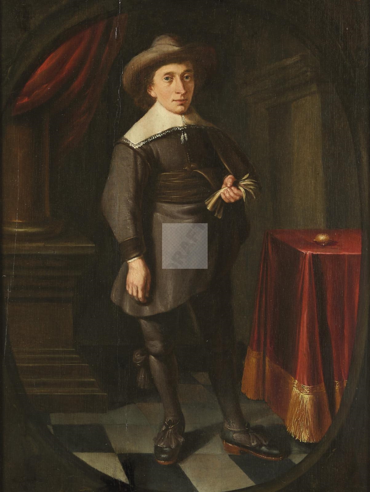 Gerard Donck | Portrait d’un gentilhomme au gant dans un ovale peint ...