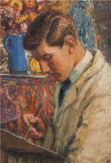 Albert Geudens | Self-portrait in a room | MutualArt