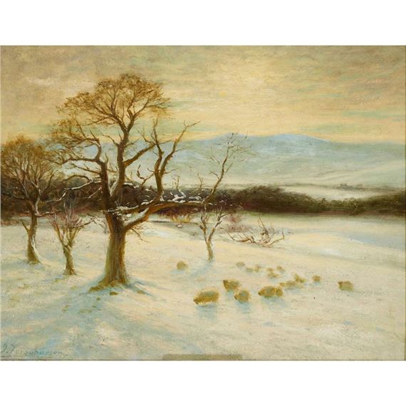 Joseph Farquharson | SHEEP IN THE SNOW, FINZEAN | MutualArt