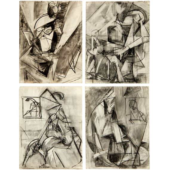 Margaret Jennings | untitled cubist drawings with corrections by Hans ...