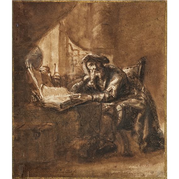 Rembrandt van Rijn | Study of a Seated Scholar | MutualArt