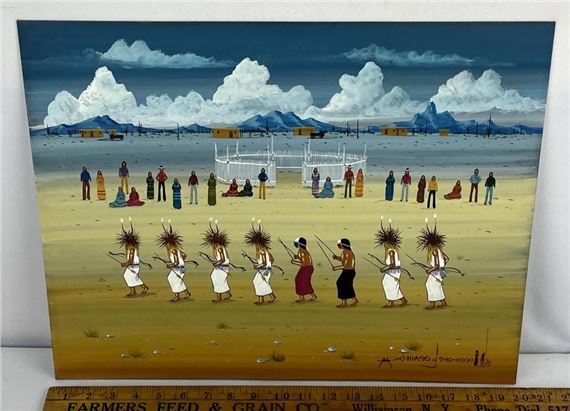 Michael Chiago | The Papago Vihitha Dancers Gouache on Paper 1981 ...