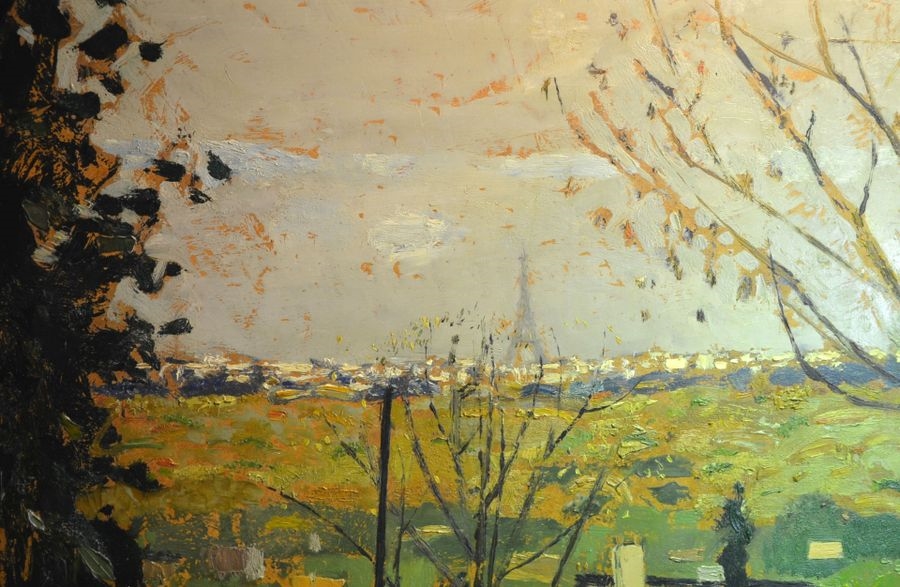 Rene Genis | Landscape with view of the Eiffel Tower | MutualArt