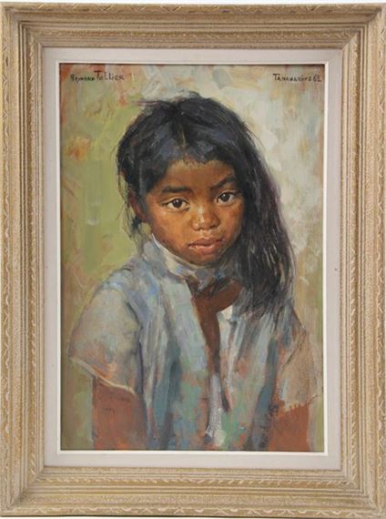 Raymond Tellier | Portrait of a young girl . Signed upper left and ...