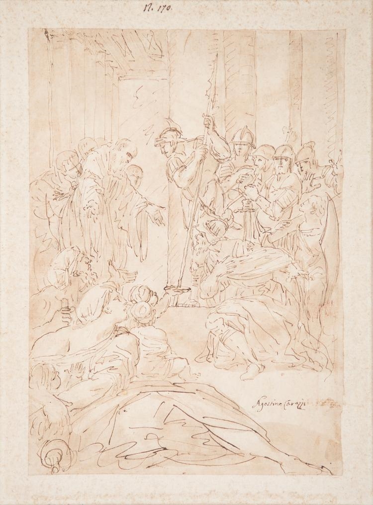 Italian School, 17th Century | On the back handwritten “Totila ai piedi ...