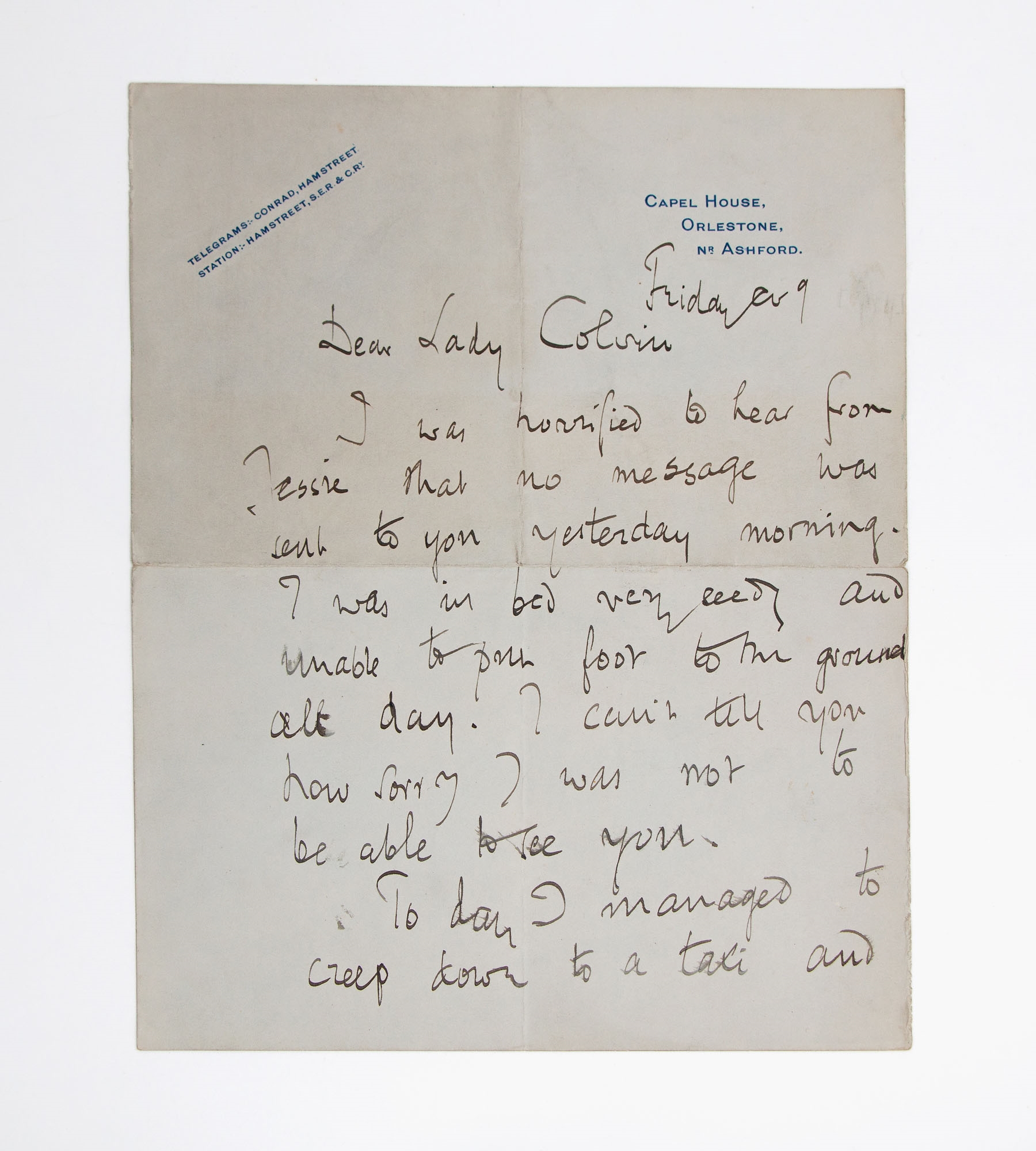 Joseph Conrad | JOSEPH CONRAD to LADY COLVIN - MANUSCRIPT SIGNED LETTER ...