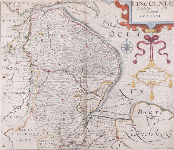 Christopher Saxton | A circa 1637 hand coloured engraved map of ...