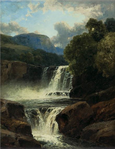 James Burrell Smith | Waterfalls in Wales (1876) | MutualArt
