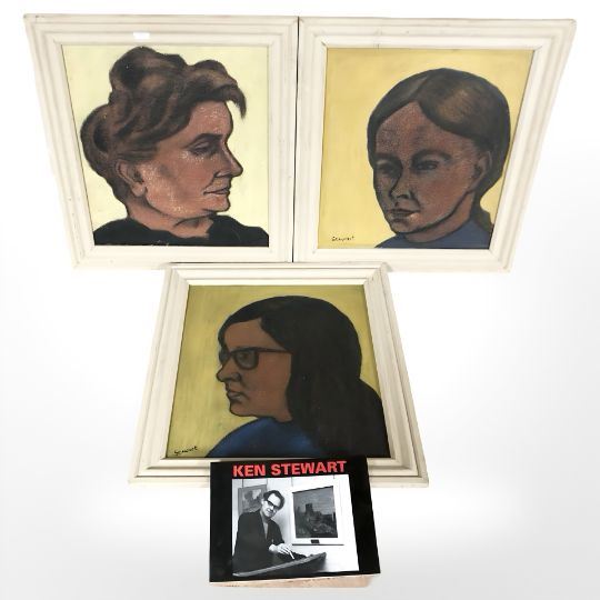 Ken Stewart | Three portrait studies | MutualArt